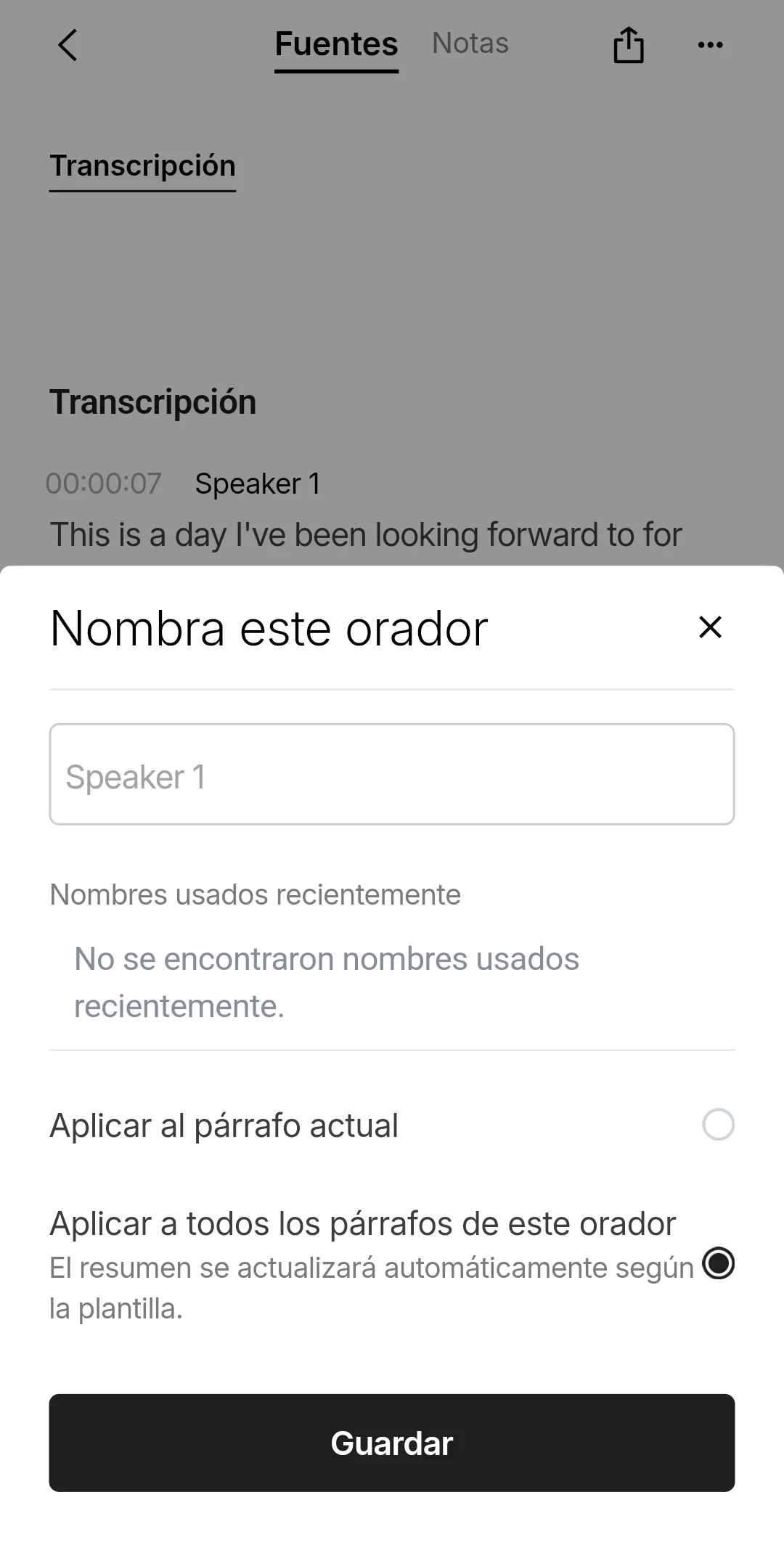 Nombrar Hablantes – Plaud