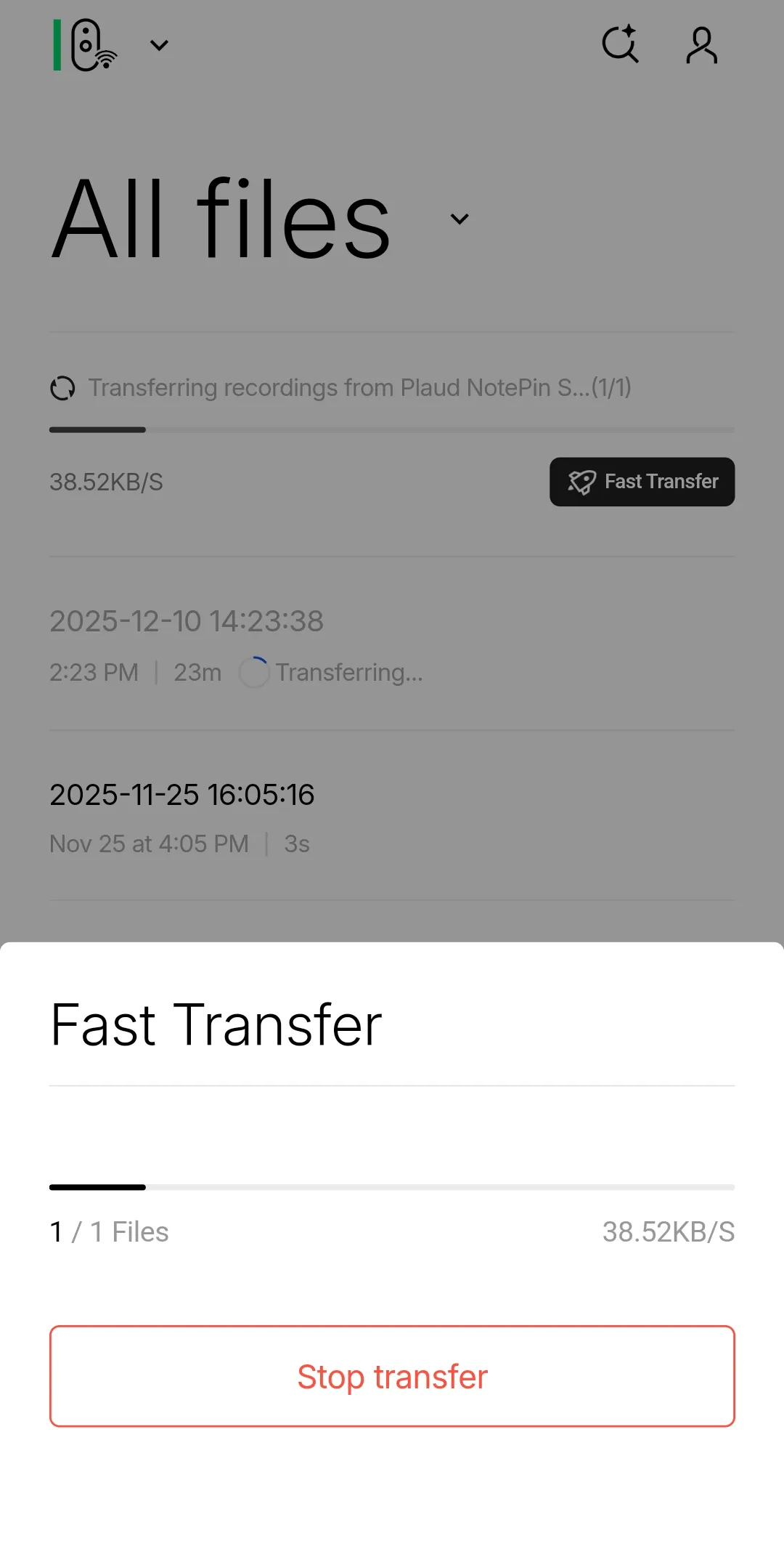 Transfer Files – Plaud